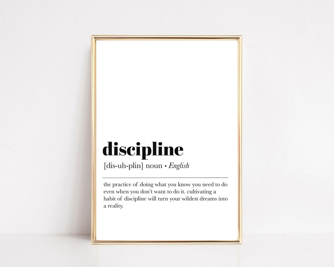 Discipline Definition Print | Office Wall Art | Home Office Decor ...