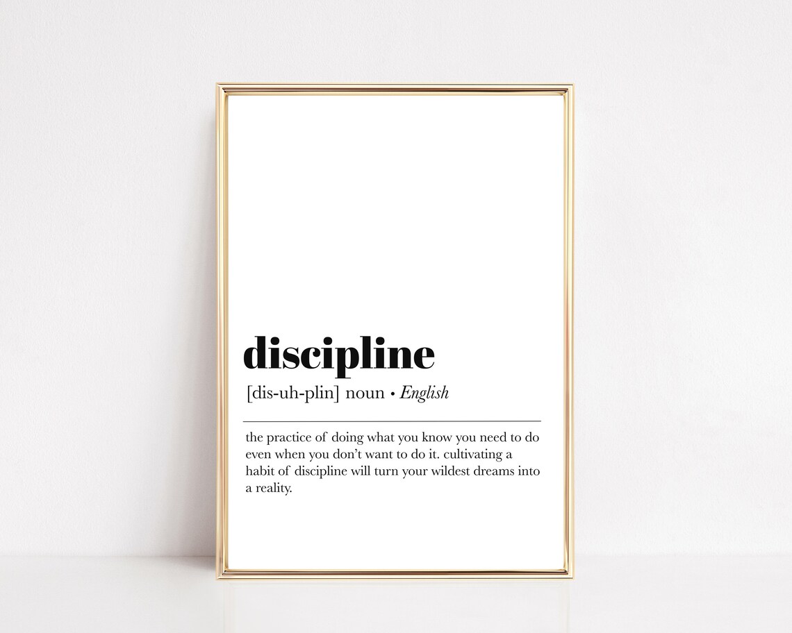 Discipline Definition Print Office Wall Art Home Office | Etsy