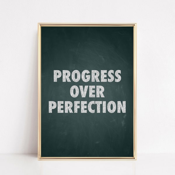 Progress Over Perfection Sign - Etsy
