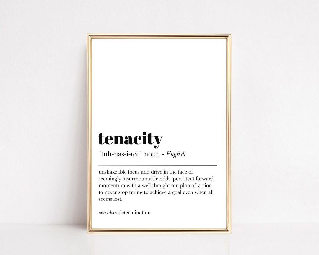 Tenacity Definition | Office Wall Art | Home Office Decor ...