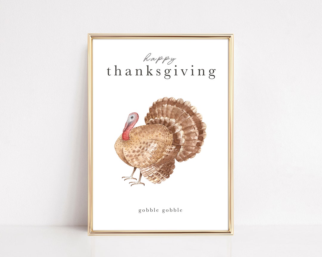 Thanksgiving Decor | Turkey Print | Thanksgiving Wall Art ...
