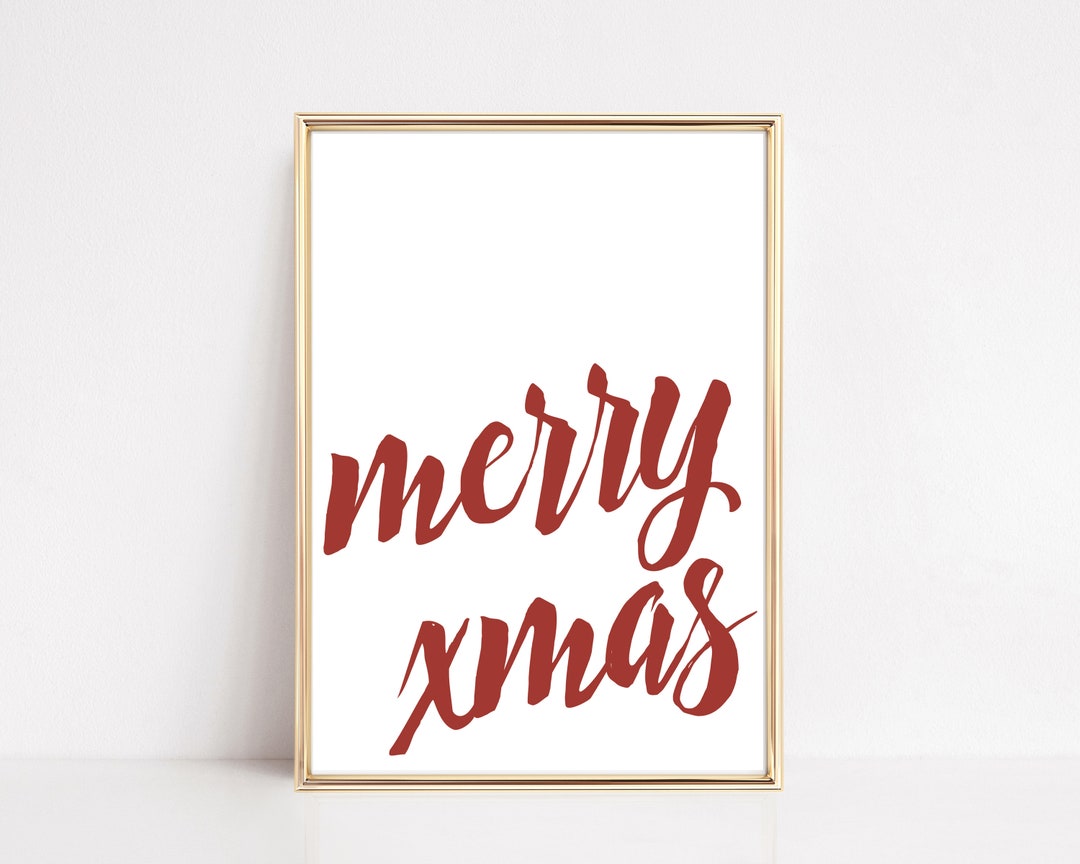 Christmas Printable Wall Art Merry Xmas Christmas Wall Art Print ...