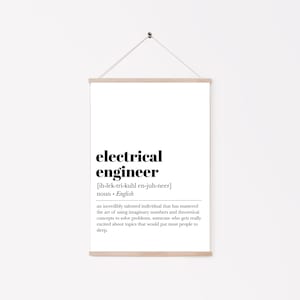 Electrical Engineer Definition Print Electrical Engineer Gifts Engineer ...