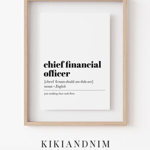 Chief Financial Officer Definition Print Cfo Gift Cfo Office Decor Gift ...