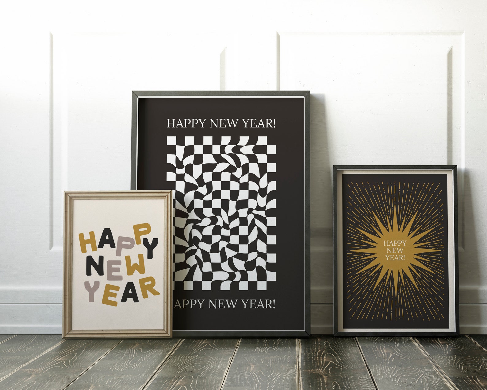 Retro New Years Eve Print Printable Happy New Year Sign - Etsy