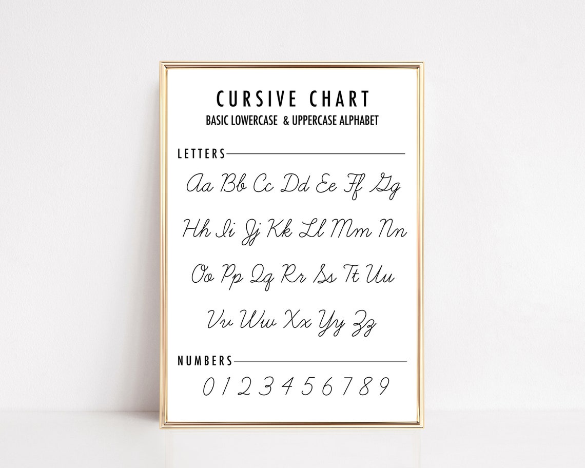 Educational Poster Cursive Poster Neutral Classroom Decor - Etsy