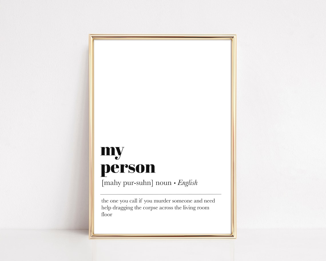 My Person Definition Print You're My Person Best - Etsy