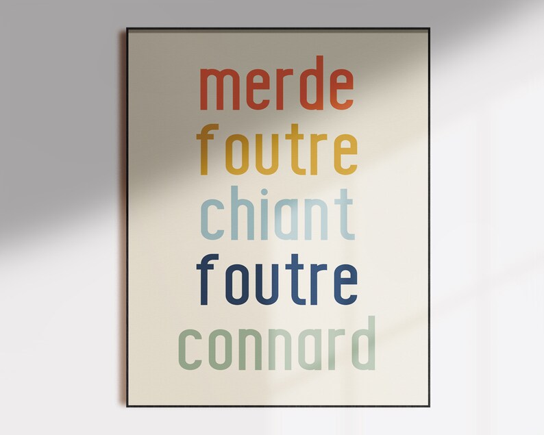 French Swear Words Print French Art Print Funny Home | Etsy