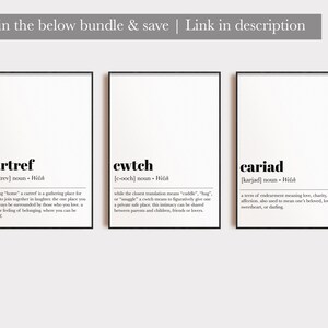 Cariad Definition Print | Welsh Print | Wales Print | Welsh Sayings ...