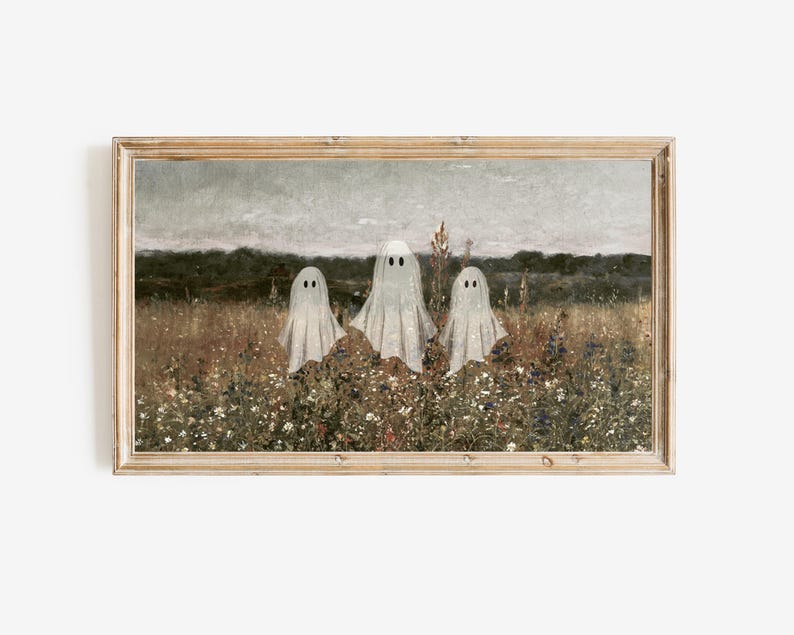 Ghosts in Wildflowers Landscape | Fall Tv Art | Samsung Frame Tv Art ...