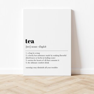 Tea Definition Print Tea Wall Art Funny Printable Wall Art | Etsy