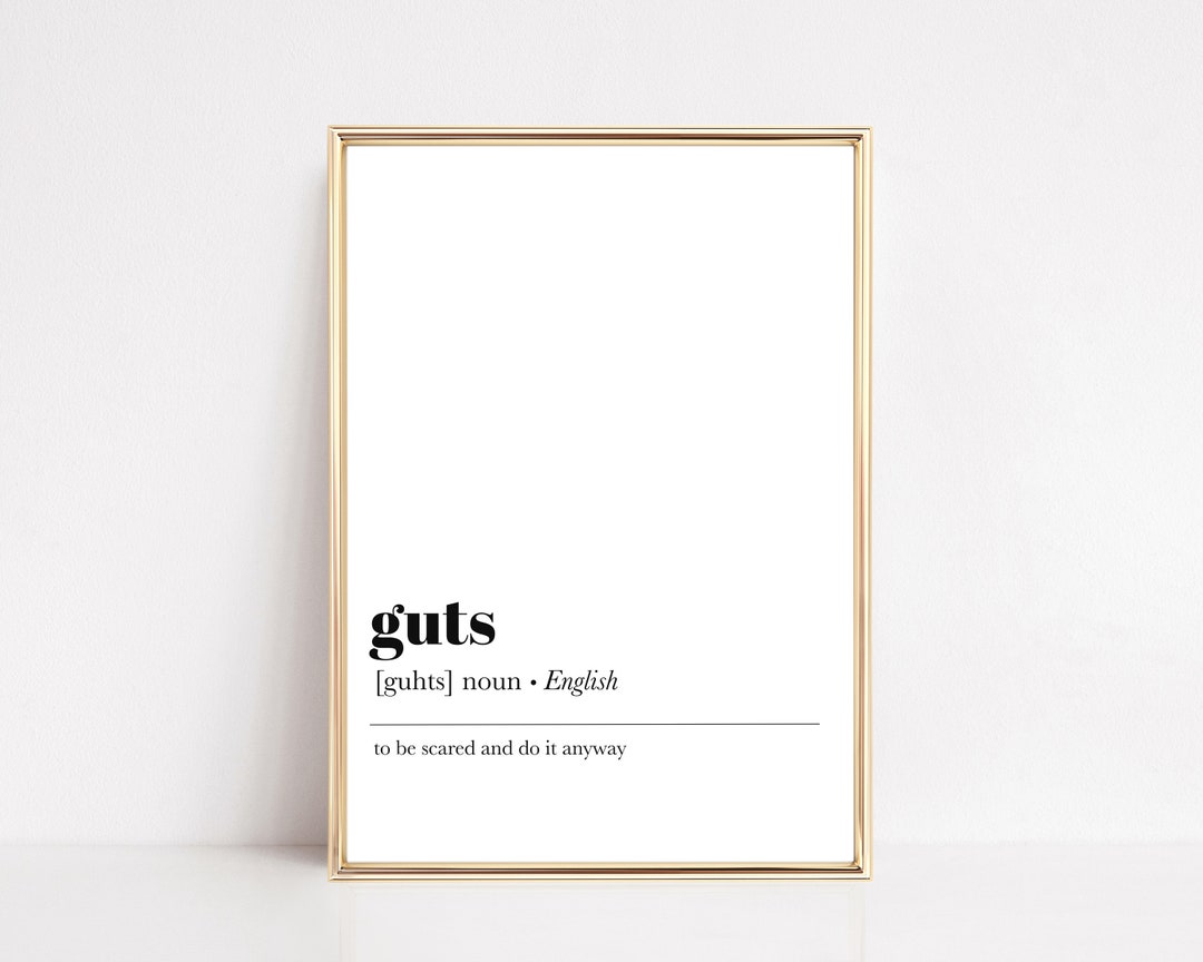 Guts Definition Print | Motivational Wall Art | Inspirational Wall ...
