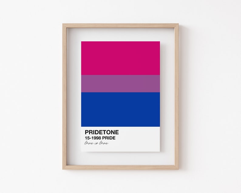Bi Pride Decor Bisexual Pride Flag Print Bisexual Flag Etsy
