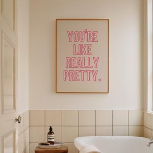 Pink Bathroom Decor | Set of 3 Prints | Girly Wall Art | Bathroom Signs ...
