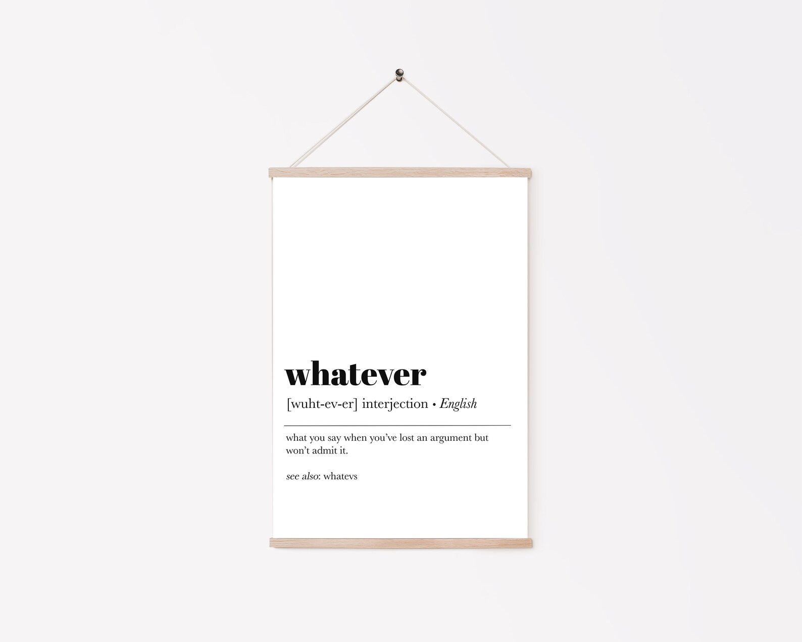 Whatever Definition Print Funny Teen Gift Funny Home Decor | Etsy