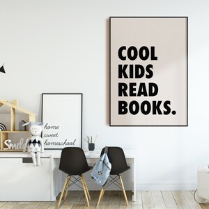 Cool Kids Read Books | Kids Reading Nook | Playroom Wall Decor ...