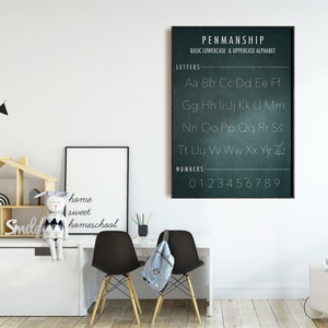 Educational Posters Writing Chart Alphabet Poster Homeschool Printables ...
