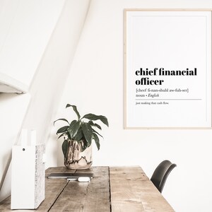 Chief Financial Officer Definition Print Cfo Gift Cfo Office Decor Gift ...