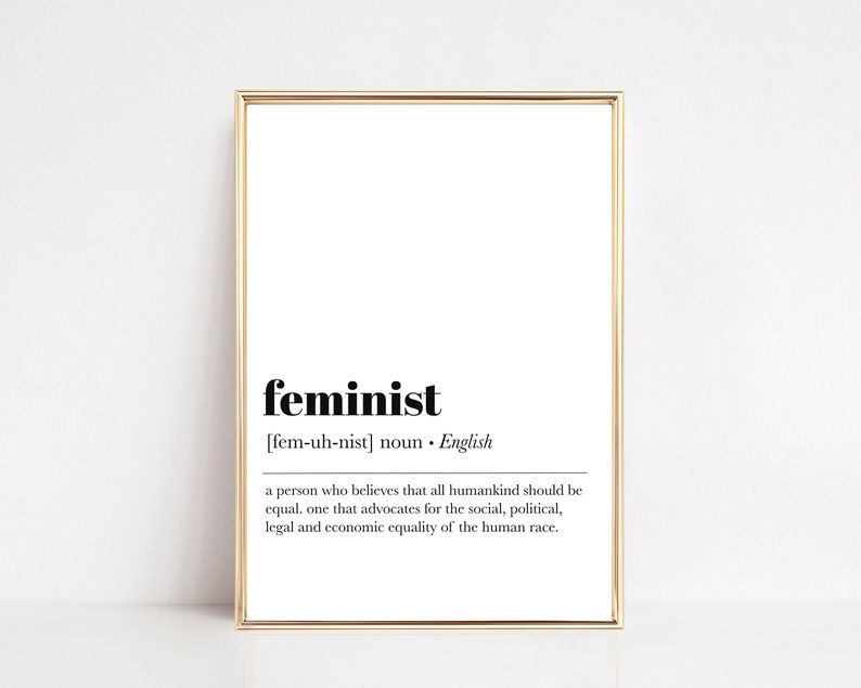 Feminist Definition Print | Feminist Poster | Inspirational Wall Art ...