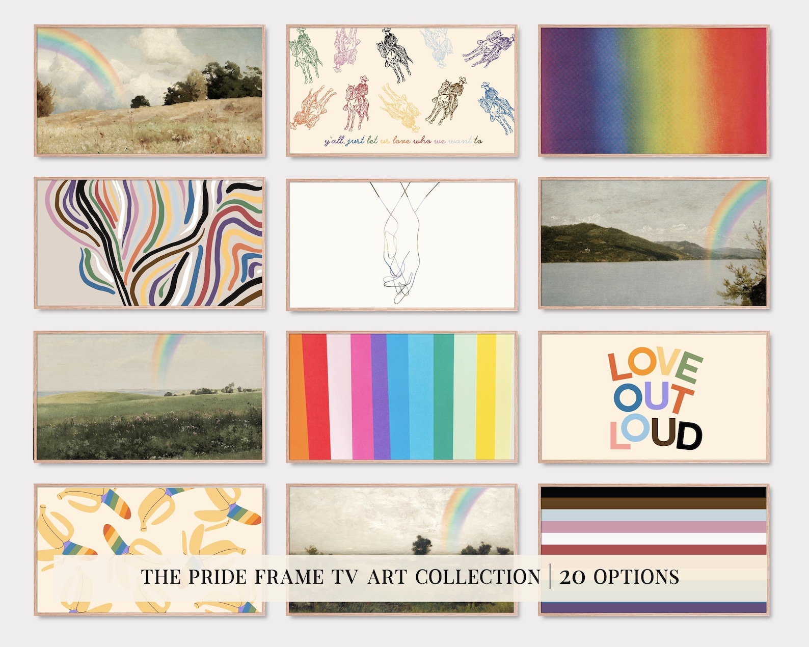 Pride Samsung Frame Tv Art Set | Lgbtq Pride Decor | Rainbow Art for ...