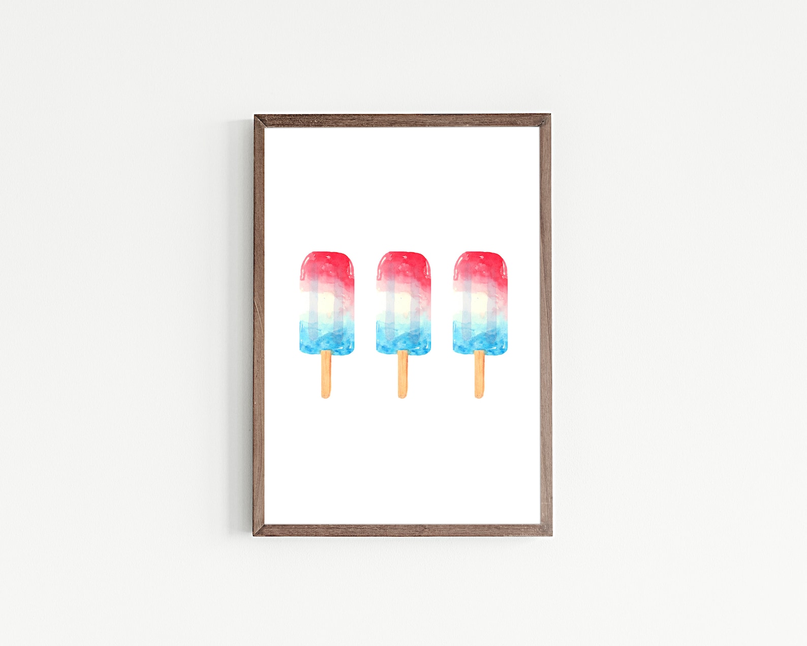 Watercolor Popsicles | Fourth of July Decor | 4th of July Art | Fourth ...