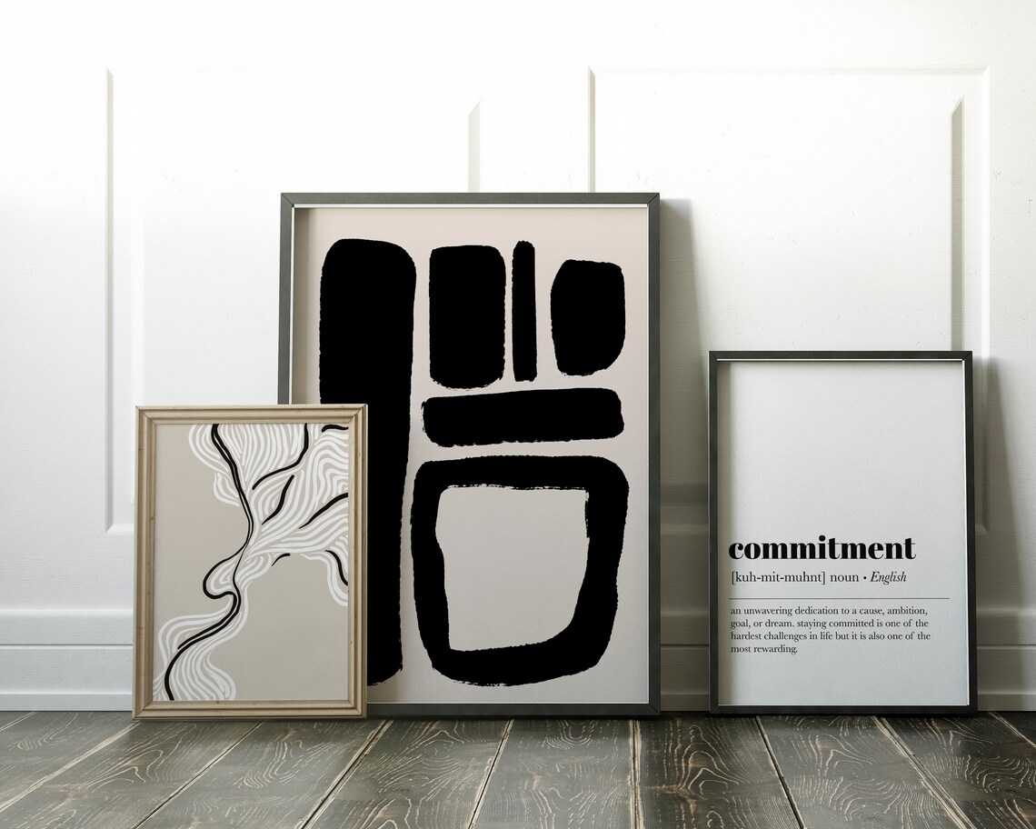 Commitment Definition Print Home Office Wall Art | Etsy