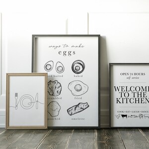 Kitchen Wall Art Set of 8 Kitchen Prints Kitchen Decor - Etsy