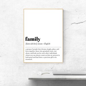 Family Definition Print | Family Art | Modern Home Decor | Wall Art for ...