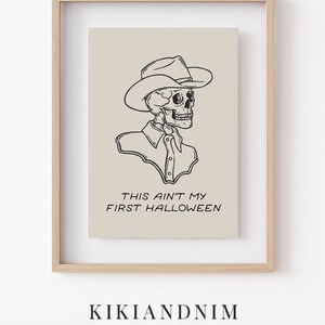 Halloween Wall Art | Cowboy Skeleton Art | Western Halloween Decor ...