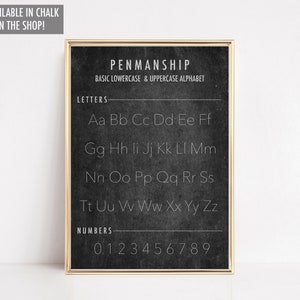 Educational Poster | Penmanship Chart | Homeschool Decor | Neutral ...