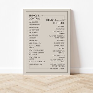 Things I Can Control Print | Mental Health Art | Therapy Office Decor ...