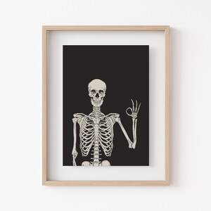 Skeleton Art Print | Halloween Decor | Halloween Printable Wall Art ...