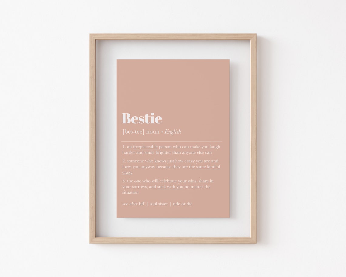 Bestie Definition Print Gift for Friend Bridesmaid Gift - Etsy