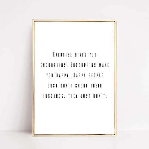Home Gym Wall Art Endorphins Quote Gym Poster Gym | Etsy