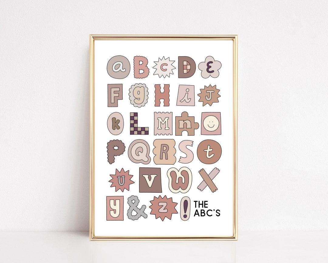 Abc Nursery Print | Alphabet Poster | Abc Sign | Boho Nursery Decor ...