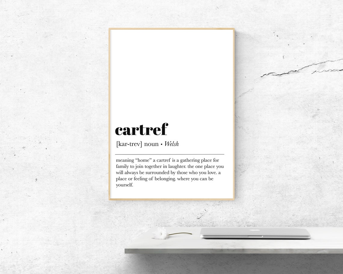 Cartref Definition Print Welsh Print Home Definition | Etsy