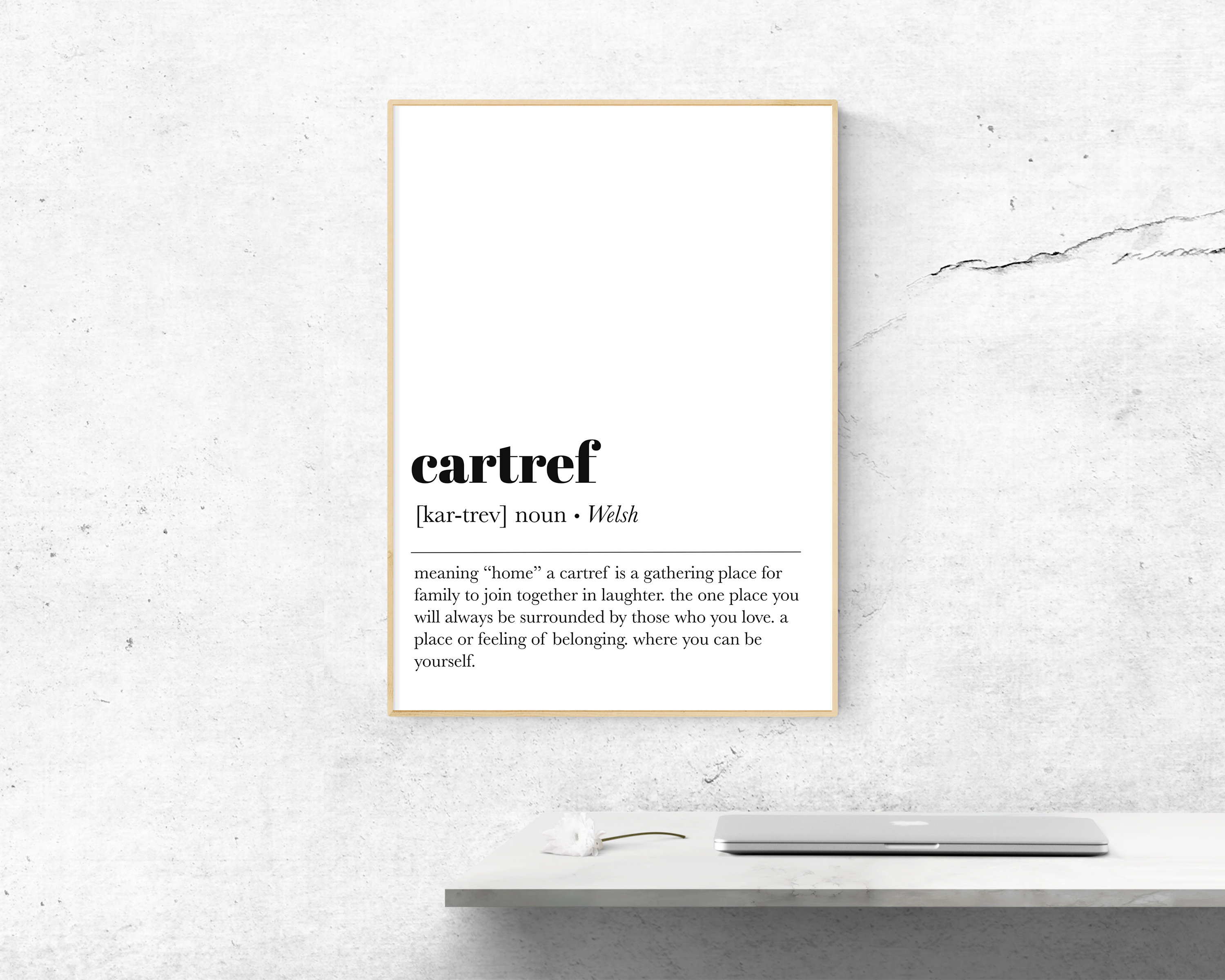 Cartref Definition Print Welsh Print Home Definition | Etsy