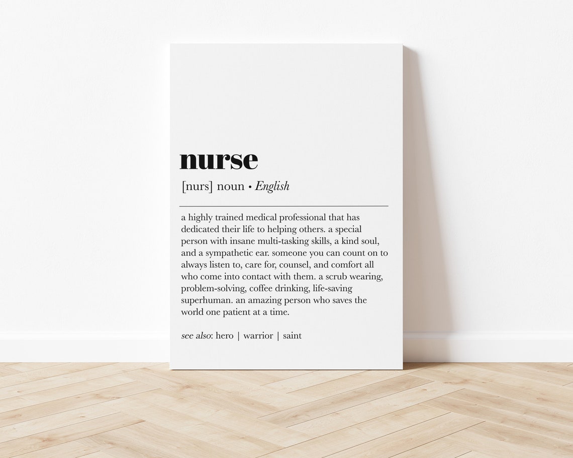 Nurse Definition Print Nurse Gift for Women Gift for Male - Etsy