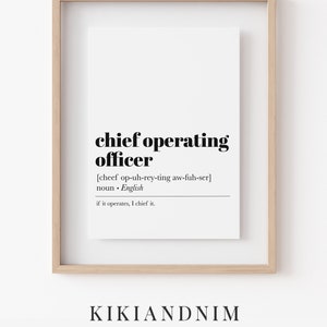 Chief Operating Officer Definition Print Coo Gift Funny Home Office ...