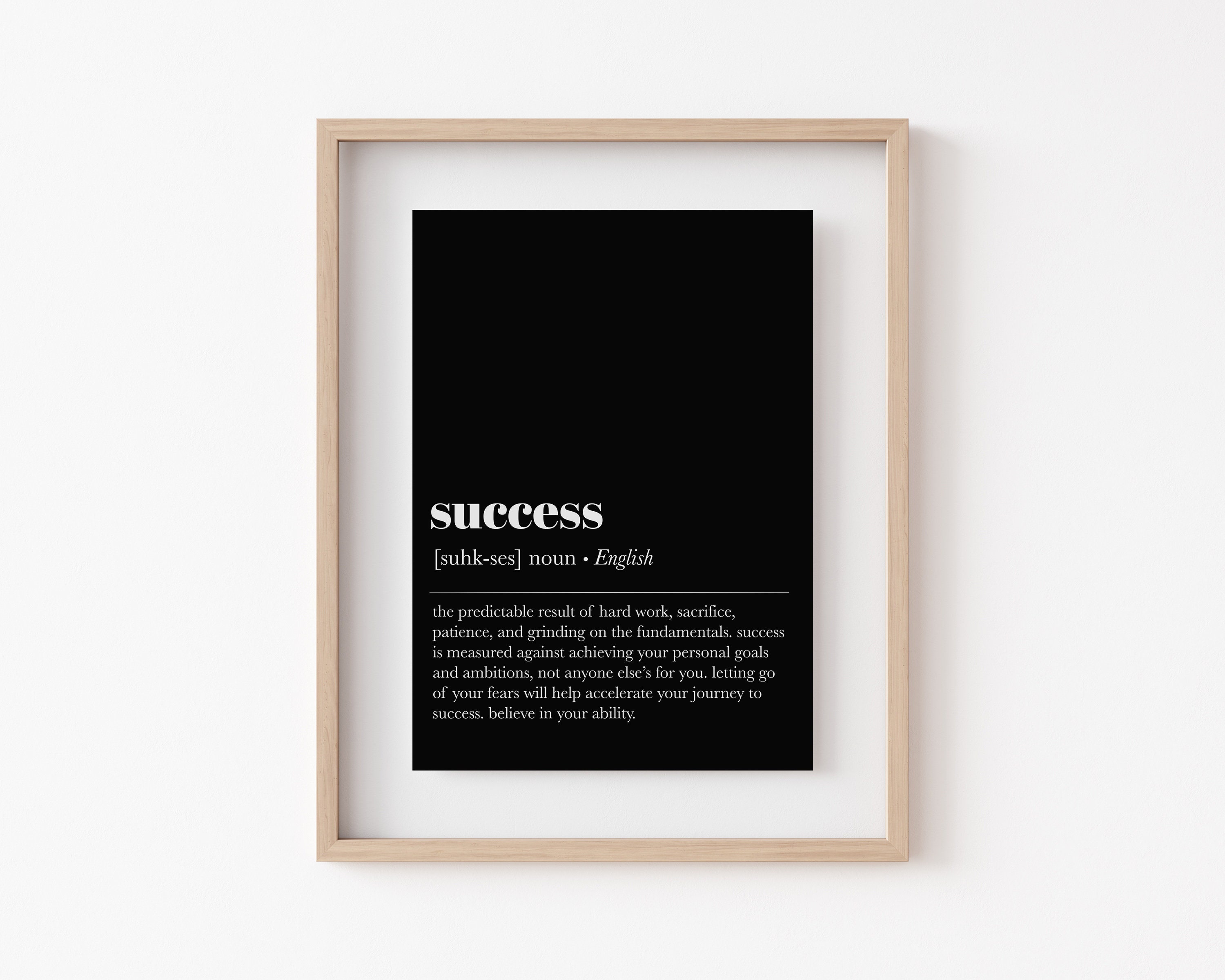 Success Definition Printable Office Wall Art Home Office | Etsy