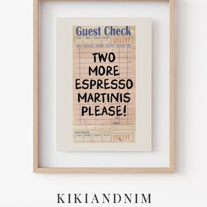 Espresso Martini Print | Guest Check Print | Preppy Bar Cart Print ...