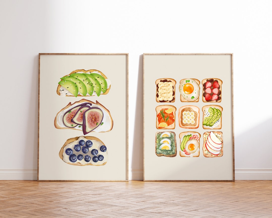 Toast Print | Cute Kitchen Poster | Kitchen Wall Art | Kitchen Wall ...