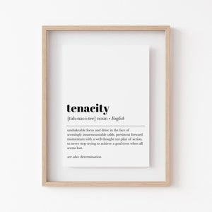 Tenacity Definition | Office Wall Art | Home Office Decor ...