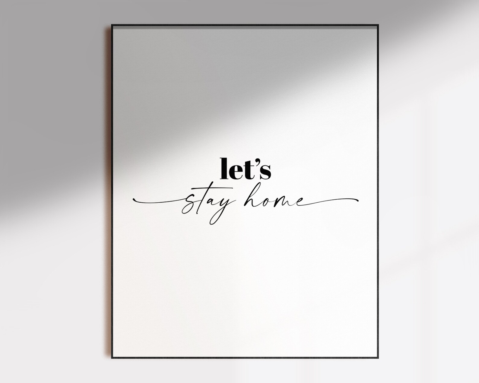 Lets Stay Home Sign Stay Home Printable Living Room Wall | Etsy