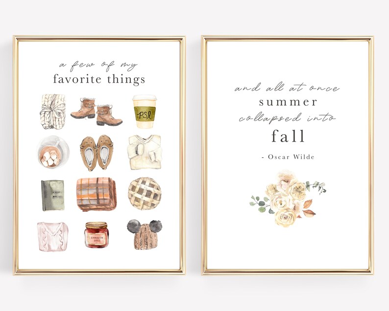 Fall Gallery Wall Set Set of 10 PRINTABLES Fall Prints - Etsy