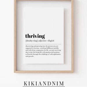 Thriving Definition Print Therapy Office Decor Self Care Wall Art ...