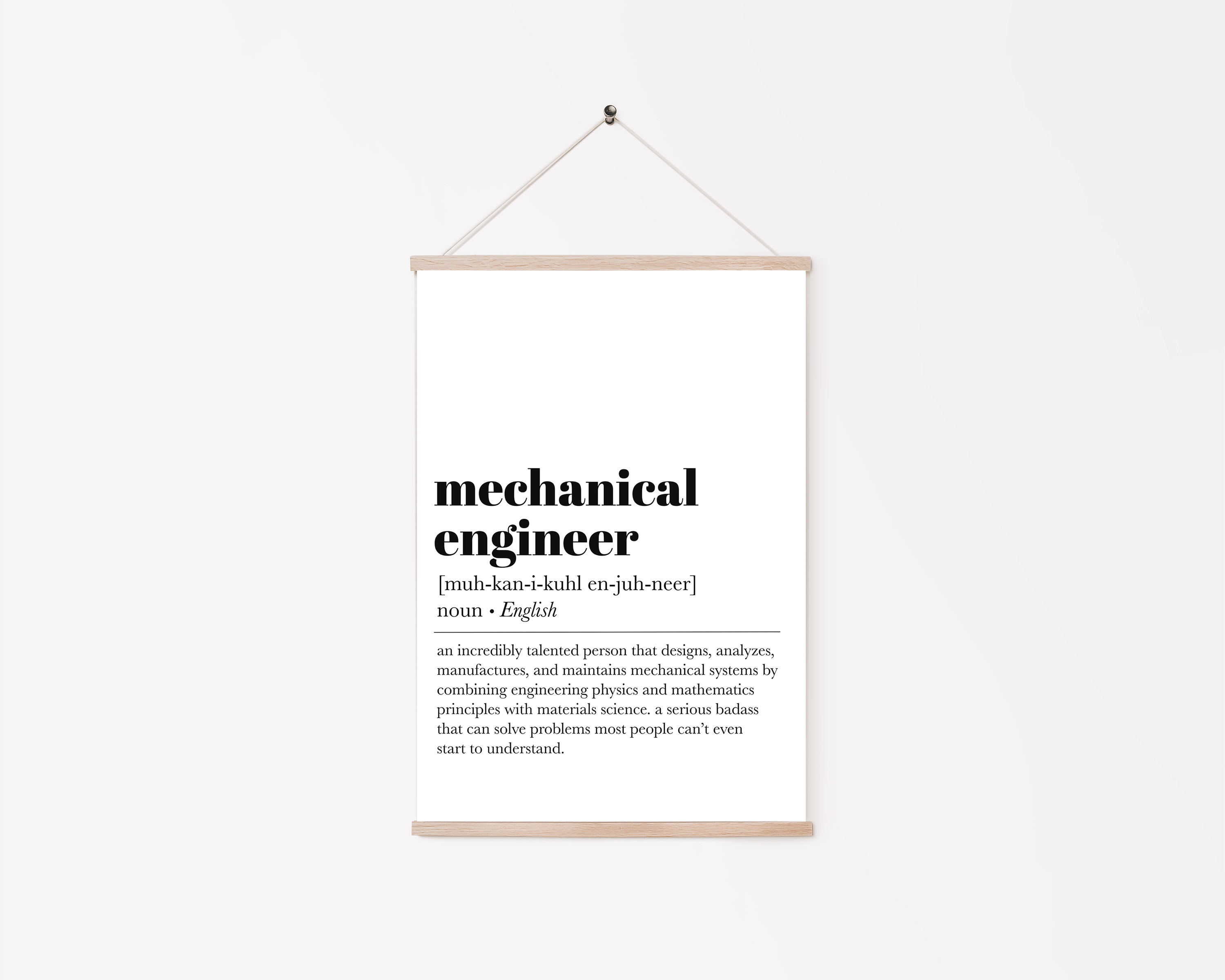 Mechanical Engineer Definition Print Mechanical Engineer - Etsy