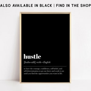 Hustle Definition Poster | Office Wall Art | Office Decor for Women ...