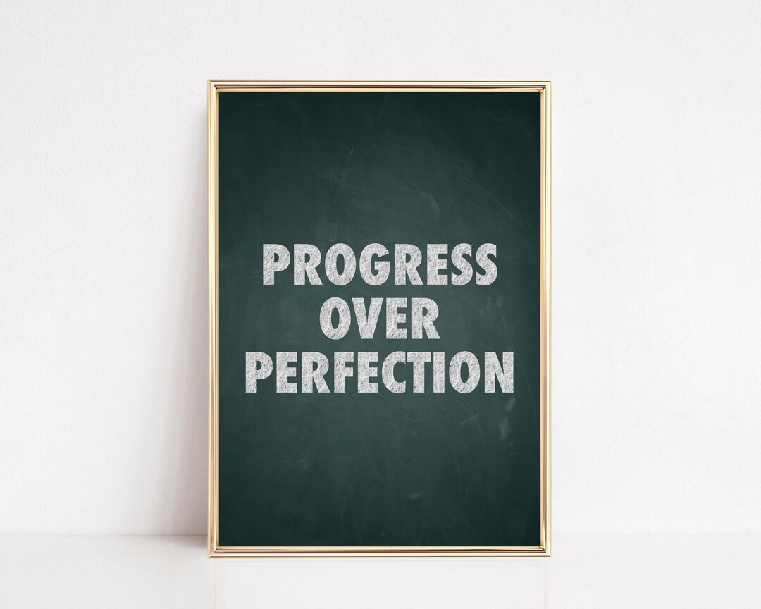 Homeschool Wall Art | Progress Over Perfection Sign | Inspirational ...