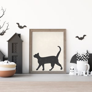 Printable Halloween Decor | Halloween Poster | Cat Wall Art | Black Cat ...